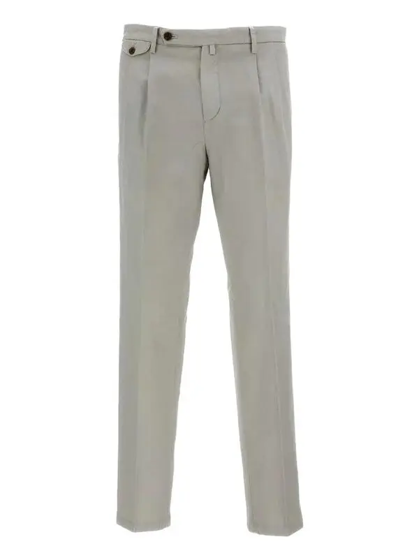 BRIGLIA 1949 Buttoned Pleated Trousers - Grey