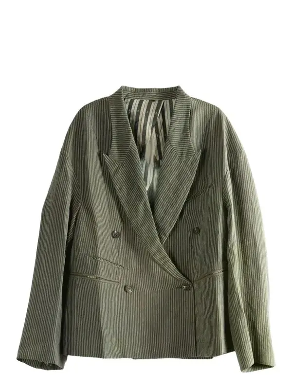 ZIGGY CHEN Striped Blazer - Green
