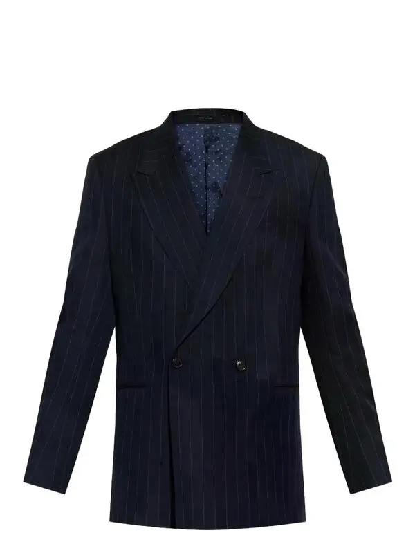 Paul Smith Pinstripe-pattern Double-breasted Blazer - Blue