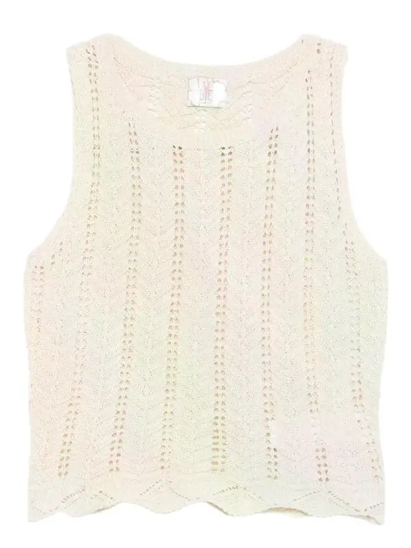 BYE Crochet Scallop Top - Neutrals