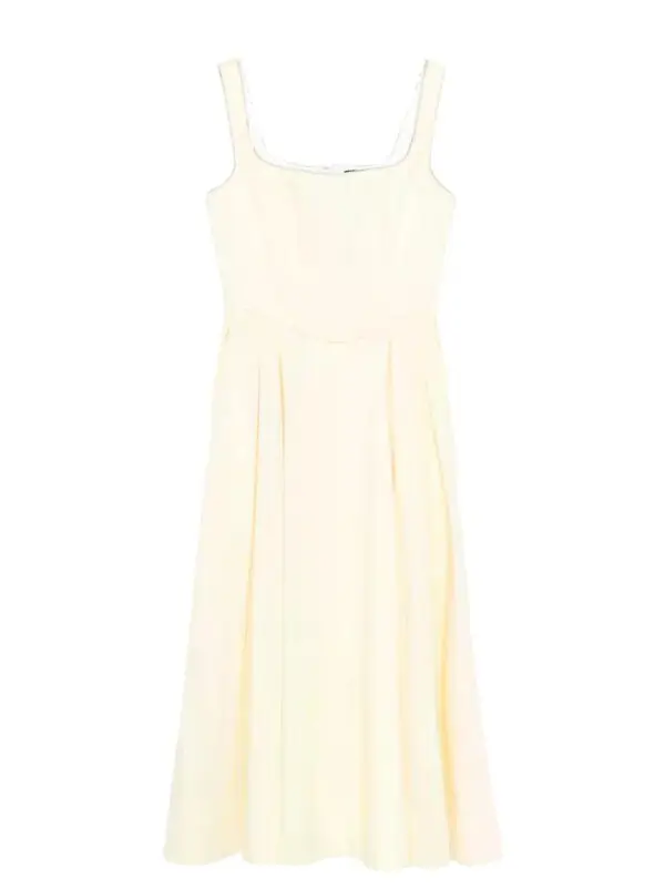 Maje Rhinestone-trim Square Neck Midi Dress - Yellow