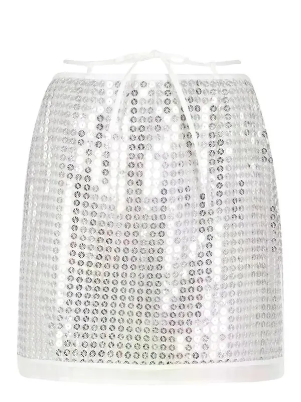 ISABELLE BLANCHE Sequin Embellished Mini Skirt - Silver