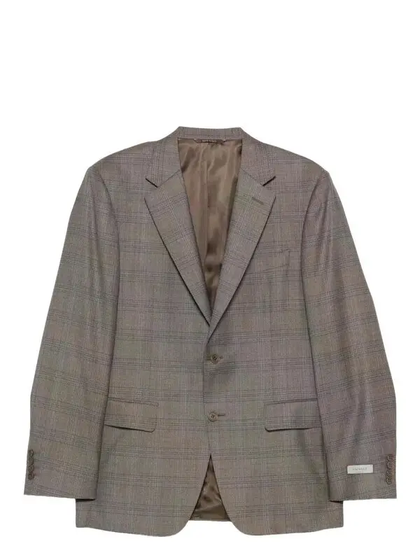 Canali Check Two-button Blazer - Brown