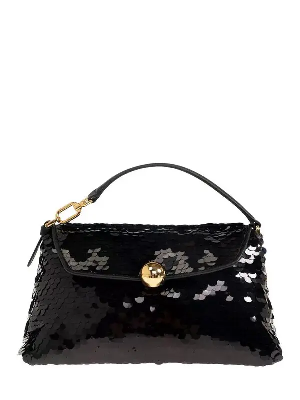 Furla Mini Sfera Soft Sequined Top-handle Tote - Black