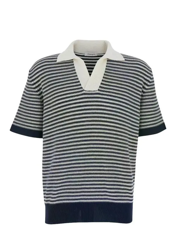 KANGRA Striped Polo Shirt - Blue