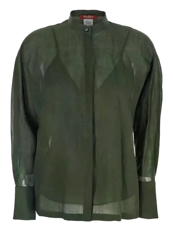 Max Mara Long-sleeved Cotton Shirt - Green