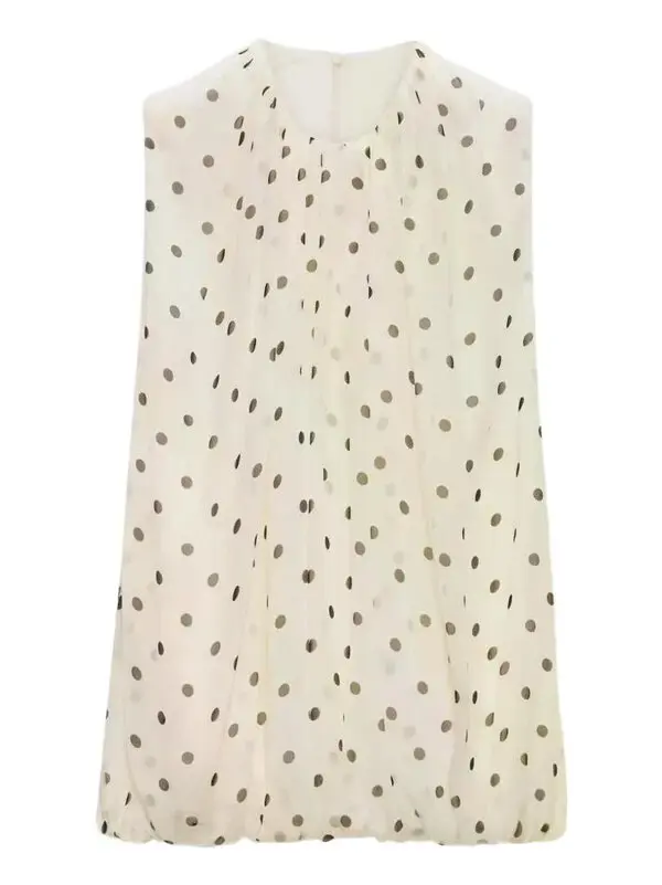 MSGM Polka Dot Sleeveless Blouse - Neutrals