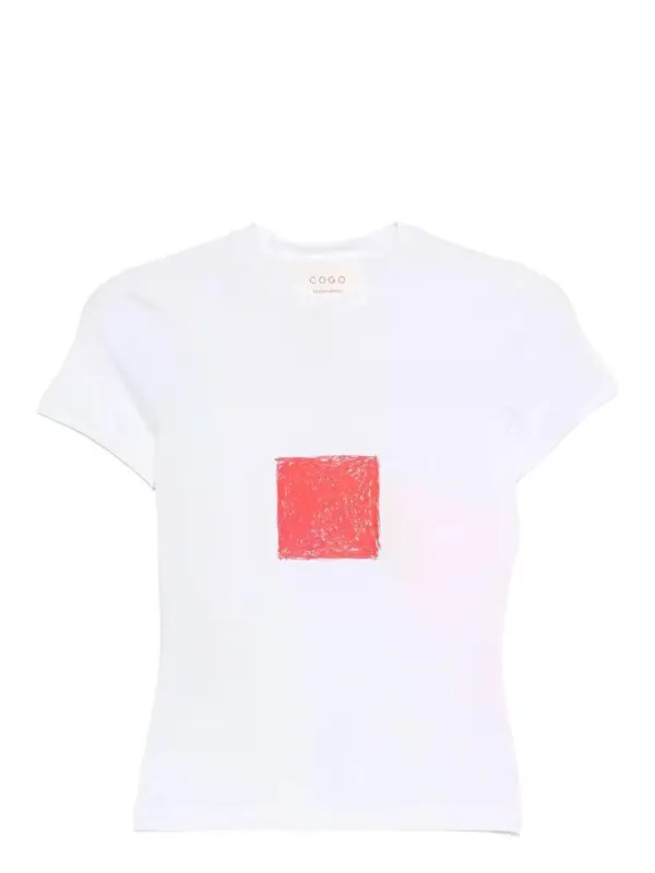 CO.GO Square Print T-shirt - White