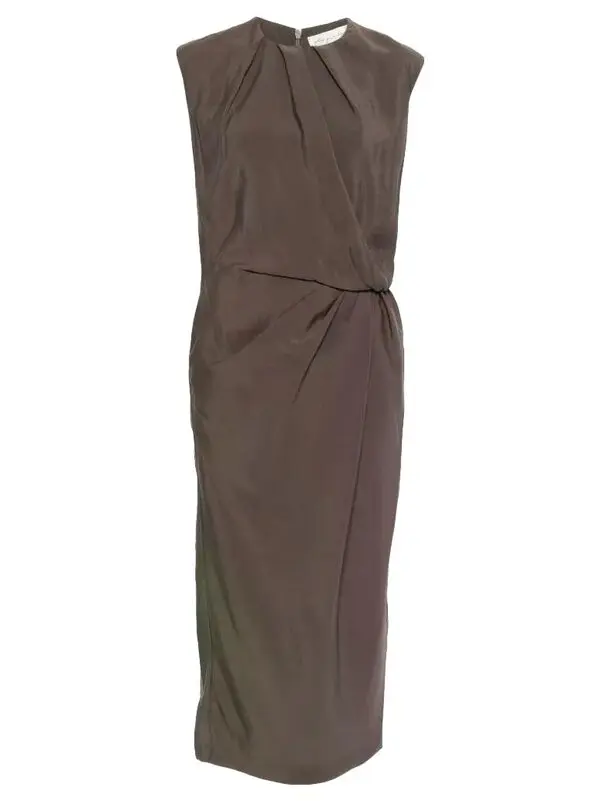 PDR PHISIQUE DU ROLE Knotted Draped Midi Dress - Grey
