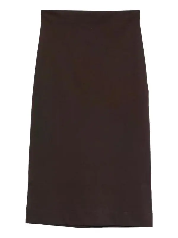 Soeur Isma Cotton Straight Skirt - Brown