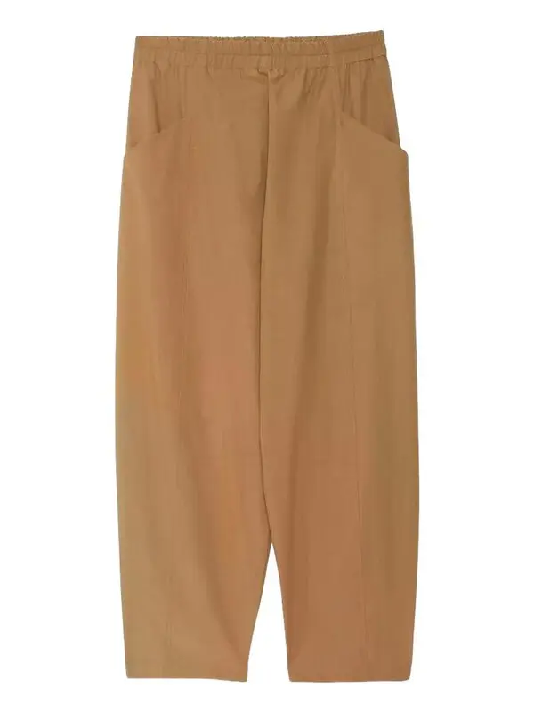 OTTOD'AME Elasticated-waist Carrot Trousers - Brown
