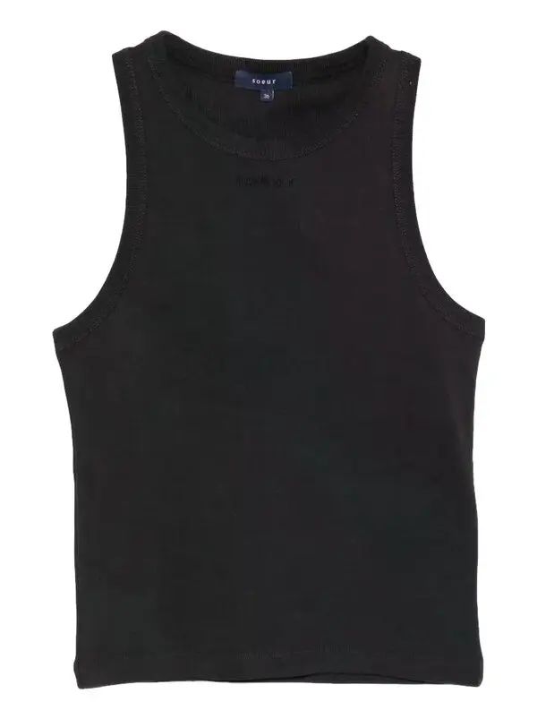 Soeur Ribbed Tank Top - Black