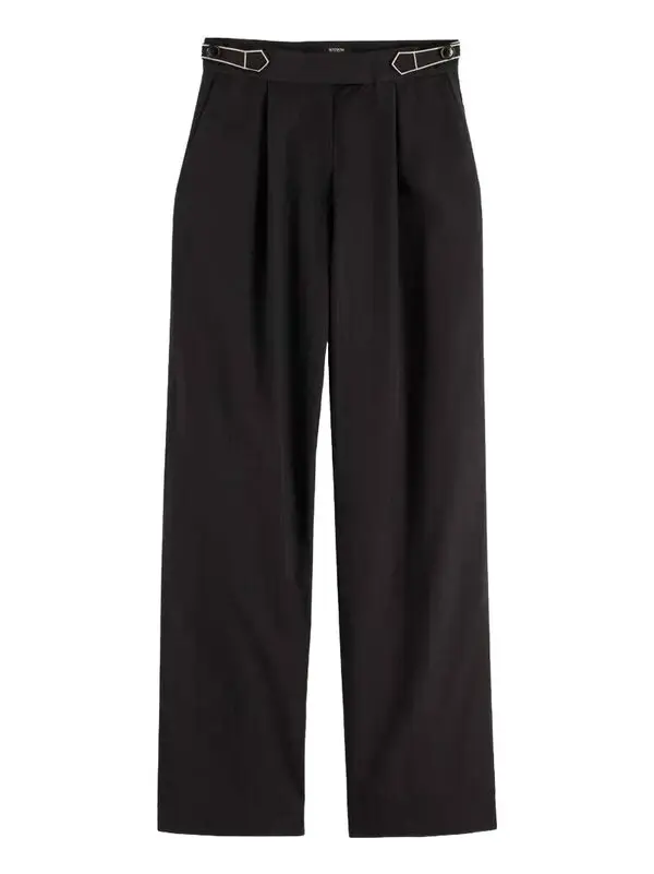 Scotch & Soda Buckled Pleated Trousers - Black