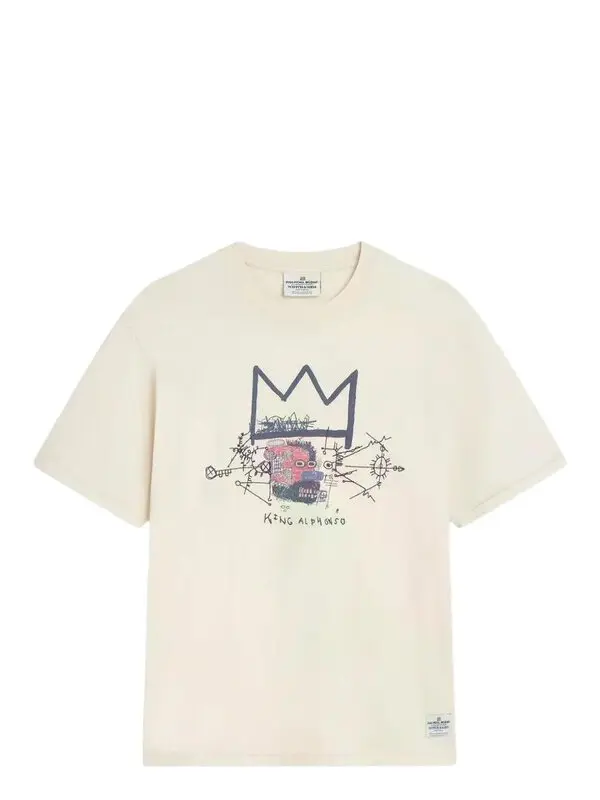 Scotch & Soda X Basquiat Graphic-print T-shirt - Neutrals