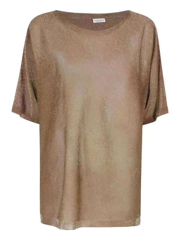 ROBERTO COLLINA Metallic Short-sleeve T-shirt - Neutrals