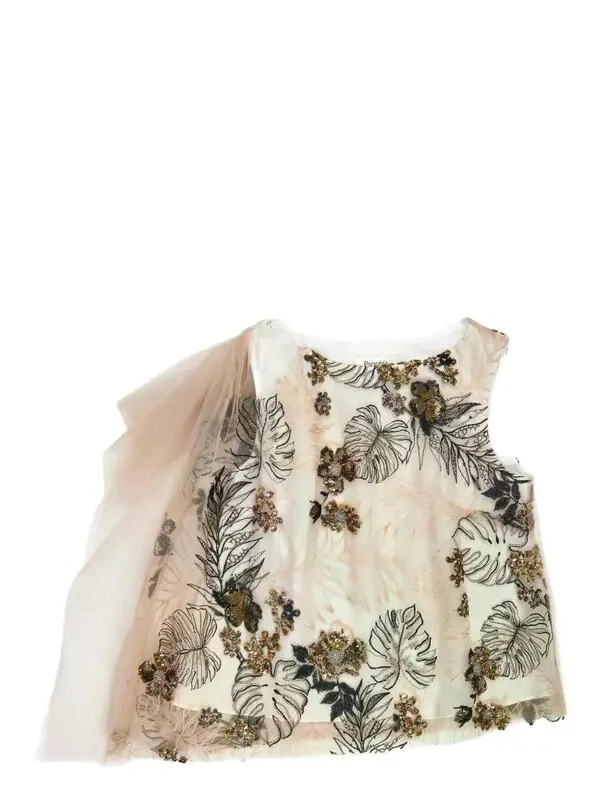 PSOPHIA Floral-embellished Blouse - Neutrals