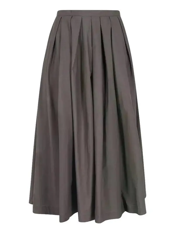 ROBERTO COLLINA Pleated A-line Midi Skirt - Grey