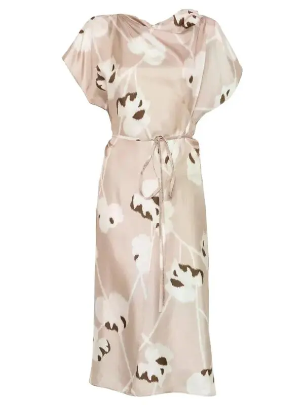 Soeur Felicie Floral Tie Dress - Neutrals