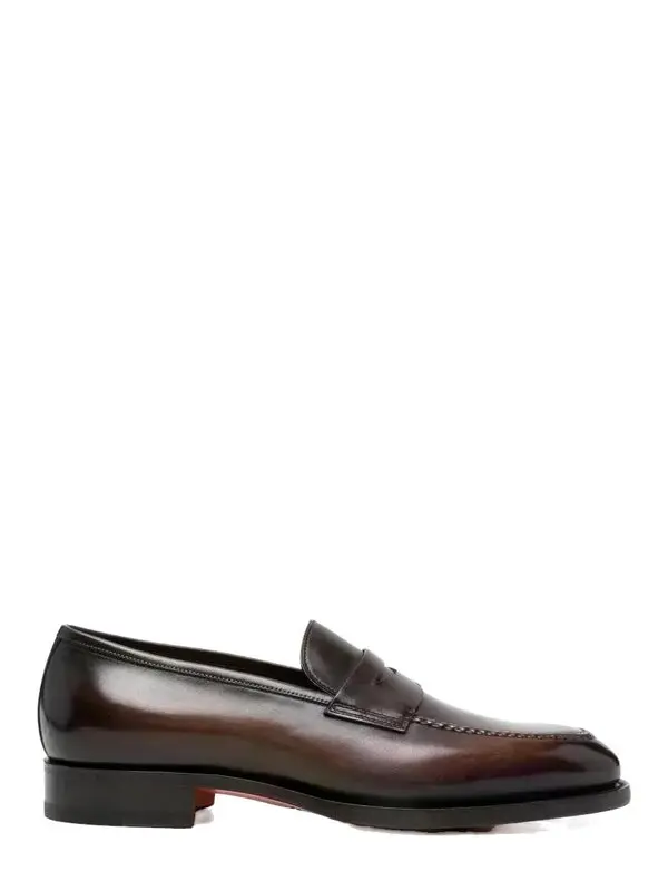 Santoni Penny-detail Loafers - Brown