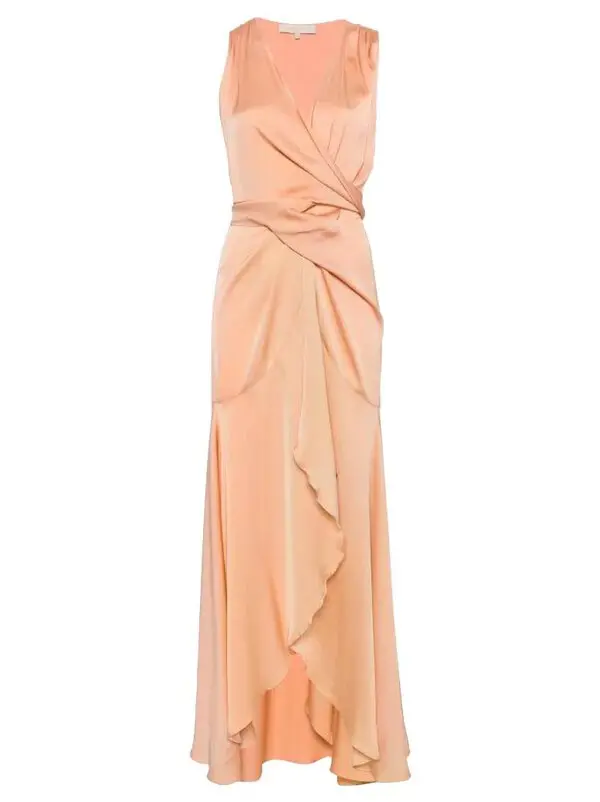 NOUVELLE SILK95FIVE Shangri La Tie-front Dress - Orange