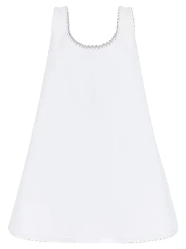 RÓHE Scoop-neck Scalloped Mini Dress - White