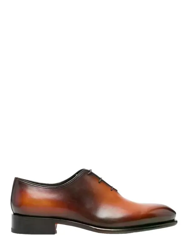 Santoni Lace-up Almond-toe Loafers - Brown