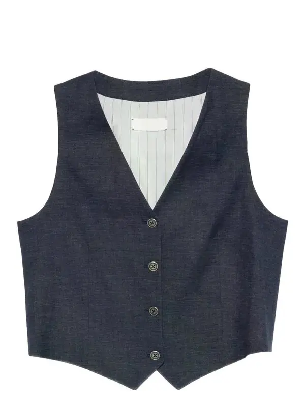 CIRCOLO 1901 Buttoned Cropped Waistcoat - Blue