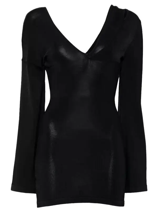 AYA MUSE V-neck Mini Dress - Black