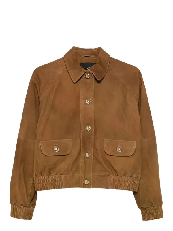 Maje Leather Jacket - Brown