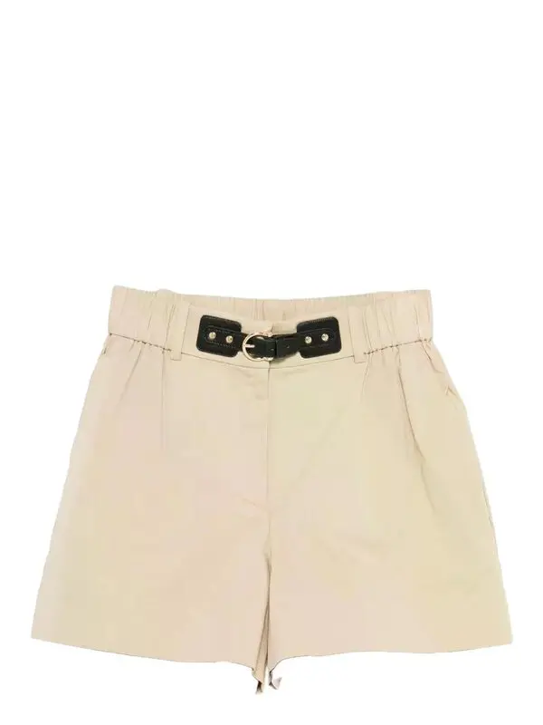 Maje Belted Mini Shorts - Neutrals