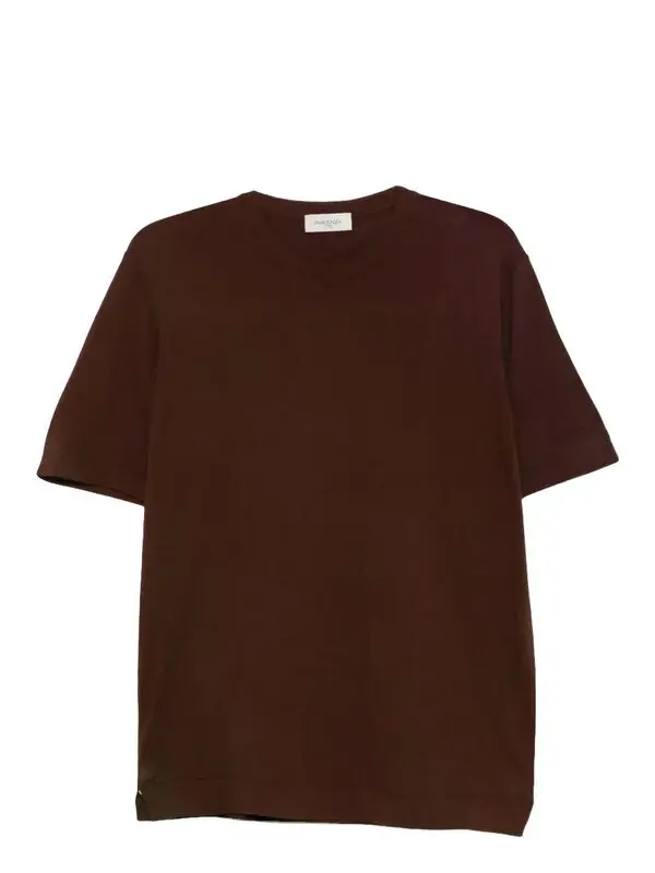 PIACENZA CASHMERE 1733 Crewneck T-shirt - Brown