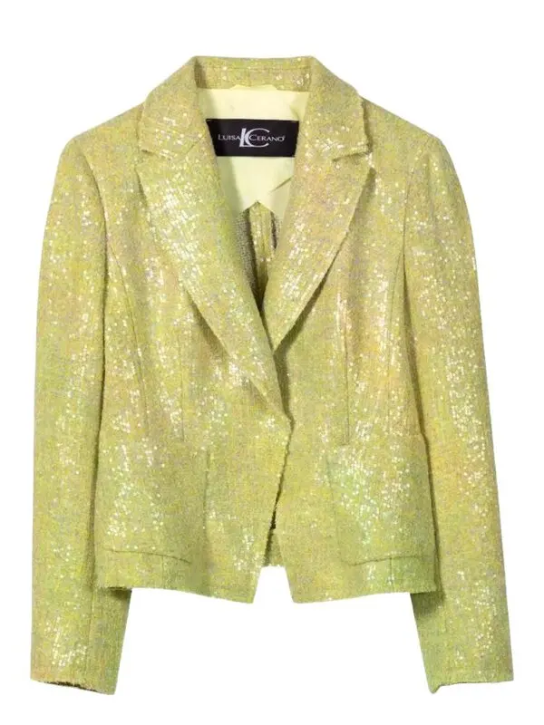 LUISA CERANO Sequin-embellished Blazer - Yellow