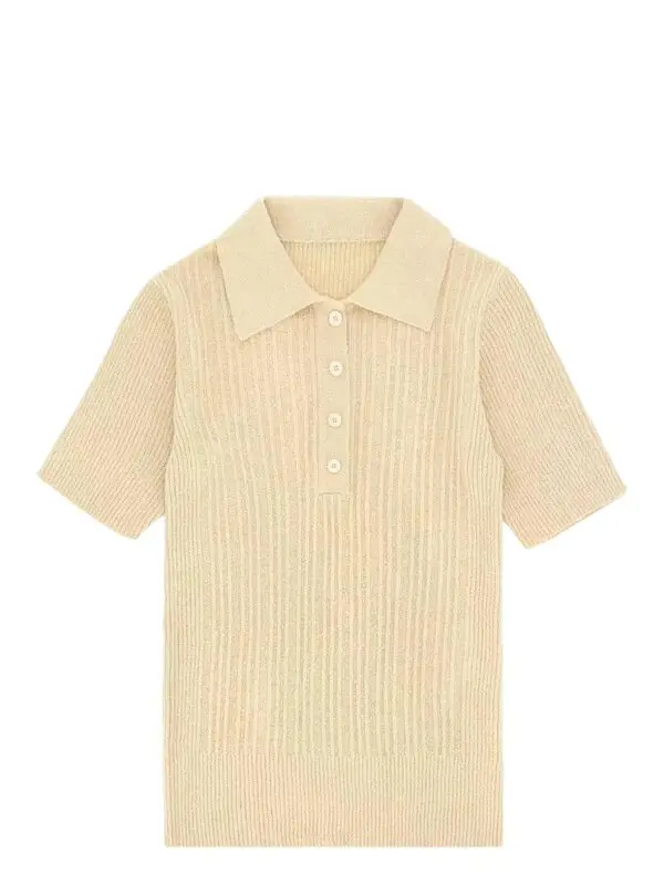 FORTELA Camille Half-button Polo Top - Neutrals