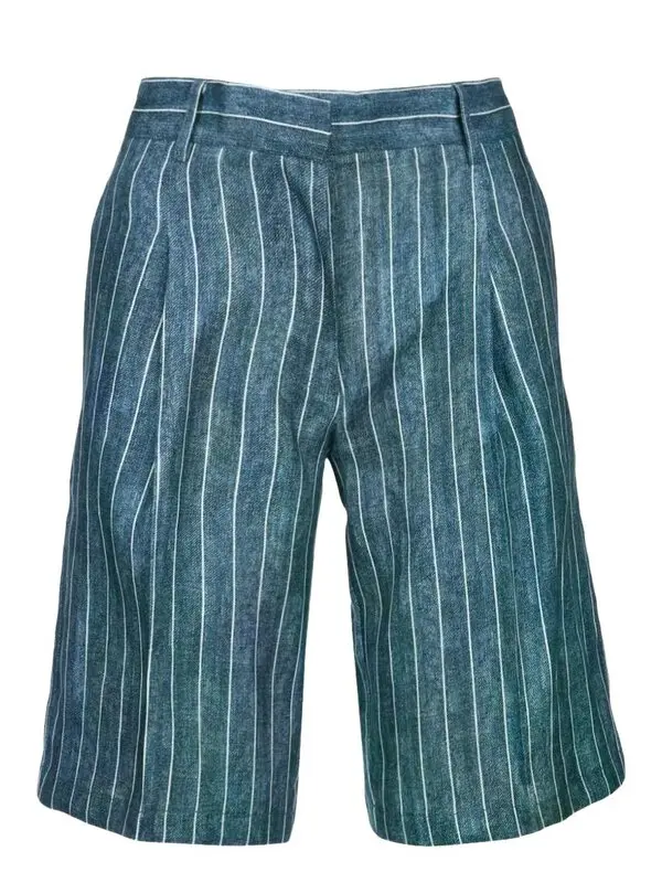 ERMANNO FIRENZE Striped Bermuda Shorts - Blue
