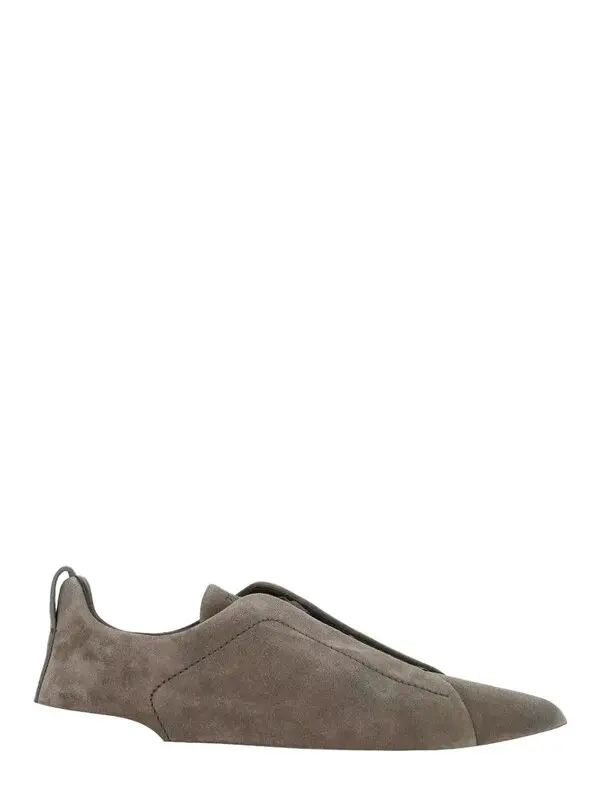 Zegna Leather Sneakers - Grey