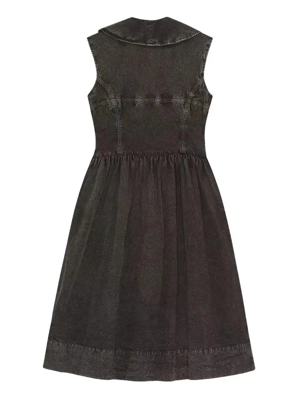GANNI Zip-collared Mini Dress - Black