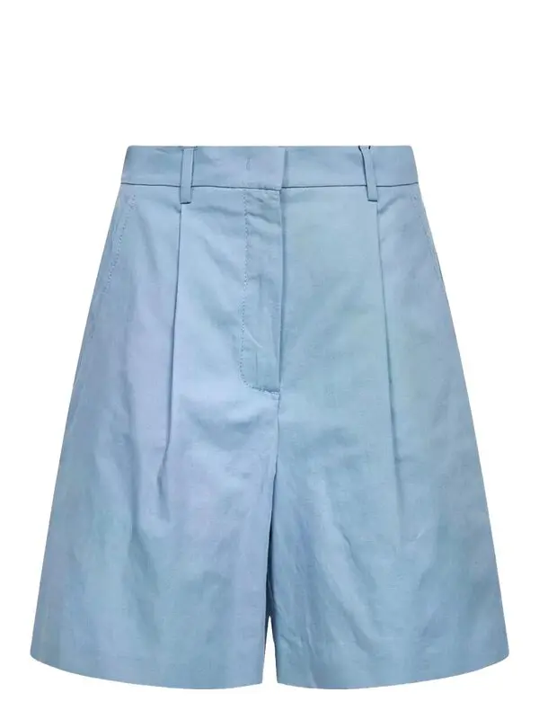 Max Mara Pleated Flared Shorts - Blue