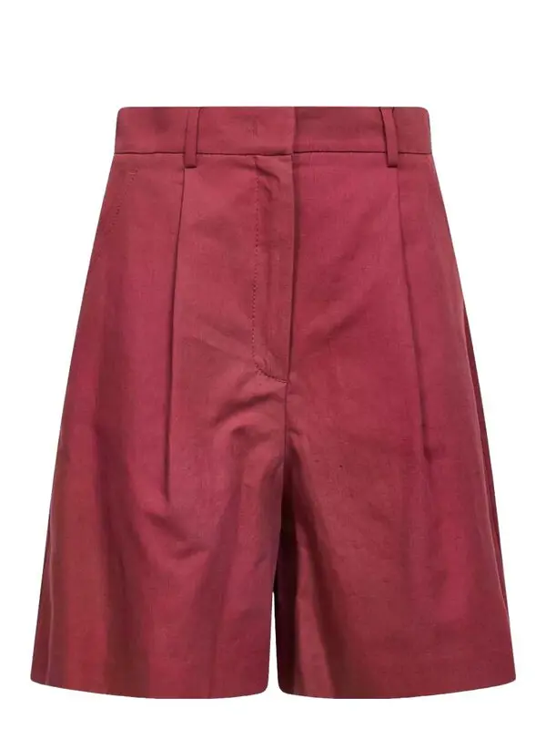 Max Mara Pleated Tailored Shorts - Red
