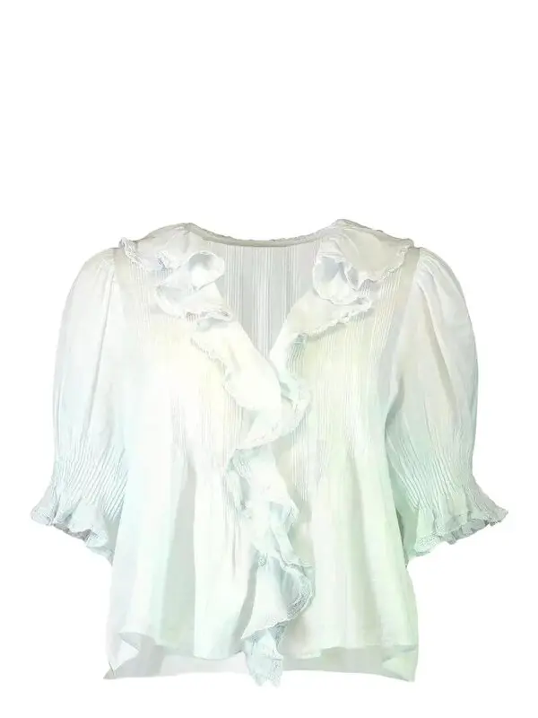 DÔEN Henri Ruffled Blouse - Blue