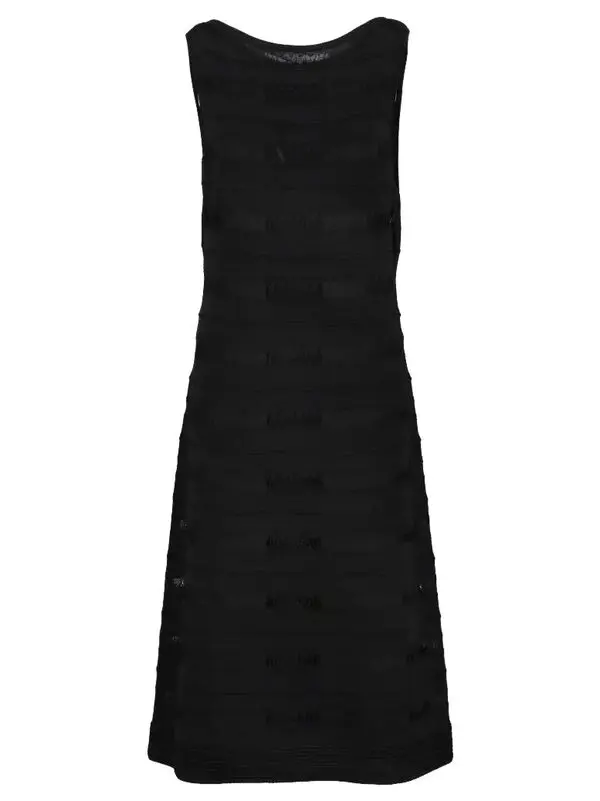 Malo Lace Sleeveless Dress - Black