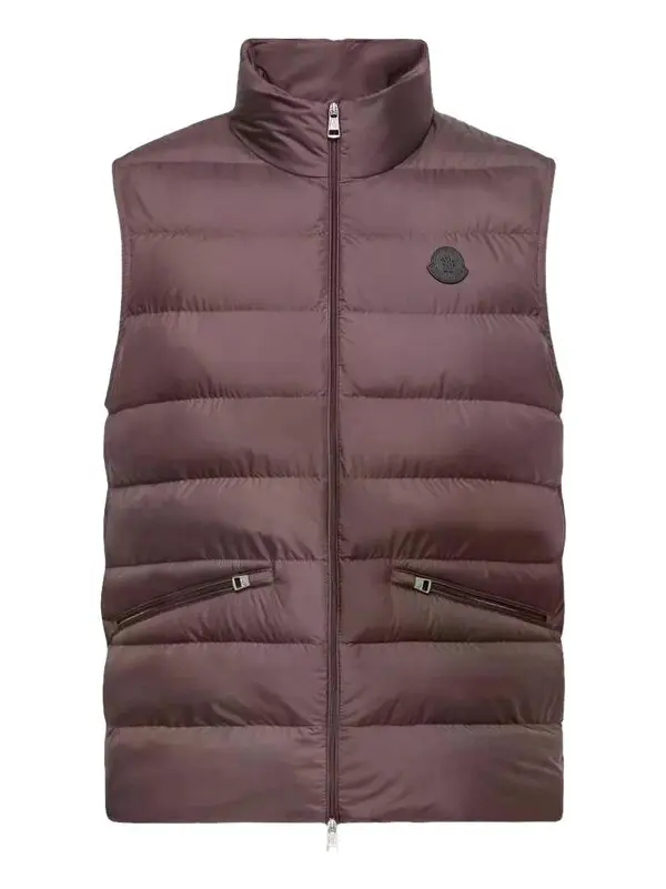 Moncler Logo-patch Zipped Gilet - Red