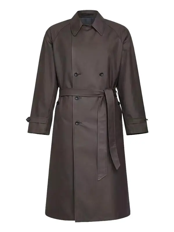 Giorgio Armani Double-breasted Belted Coat - Brown