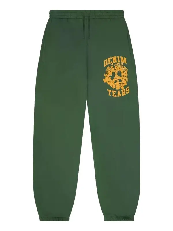 DENIM TEARS University Graphic-print Sweatpants - Green