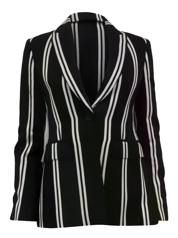 Maje Striped Single-breasted Jacket - Black