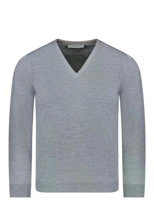 GRAN SASSO V-neck Wool Sweater - Grey