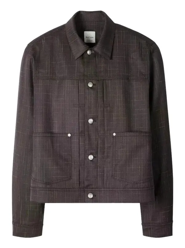 Paul Smith Checked Buttoned Shirt Jacket - Brown
