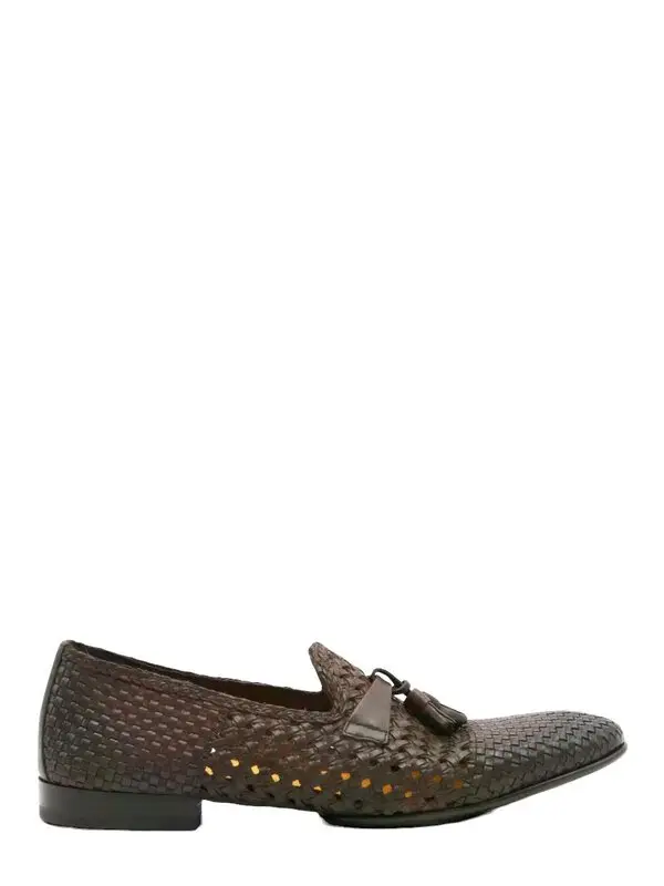 DOUCAL'S Woven Tassel Loafers - Brown