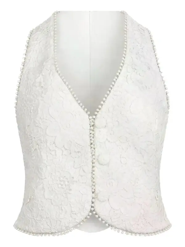 Waimari Floral Lace Vest - White
