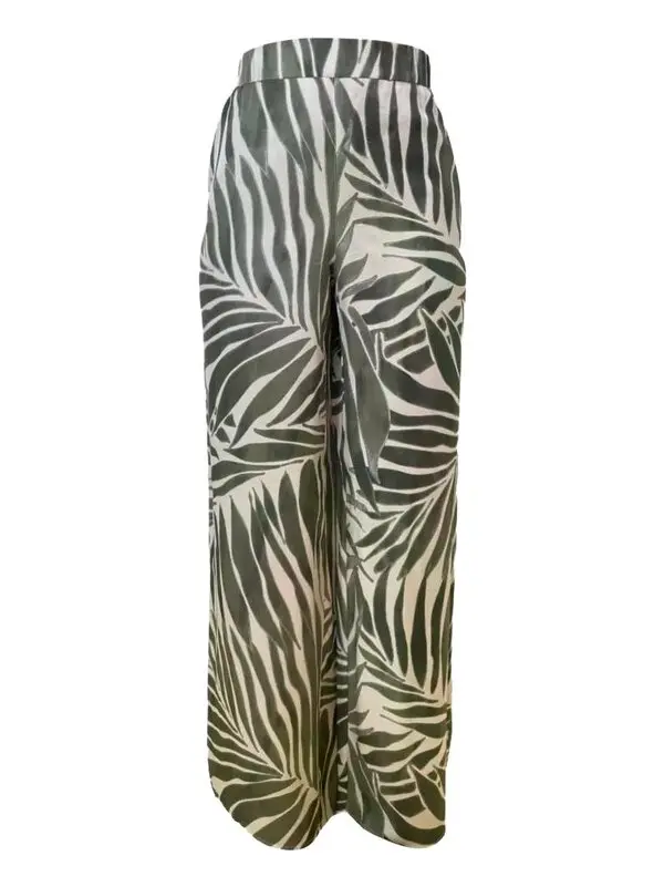 PENNYBLACK Leaf-printed Trousers - Green