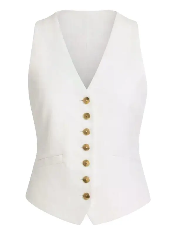 Vince Buttoned Vest - White